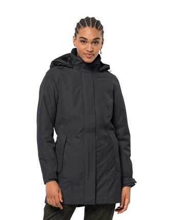 Jack Wolfskin Damen Madison Avenue Coat Mantel, Grau (phantom), XS