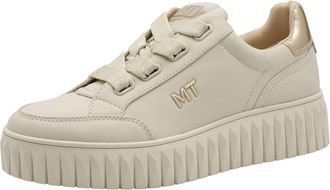 Marco Tozzi Marco Tozzi Damen Plateau Sneaker mit Breiten Schn&uuml;rsenkeln Low Top, Beige (Cream Comb), 39 EU