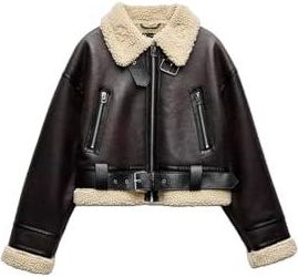 Generic Veste dhiver double face &agrave; manches longues pour femme, marron, S