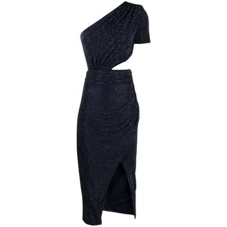 Self Portrait Femme, Robes, Bleu, Taille: 40 FR Robe Midi Bleue avec D&eacute;coupes