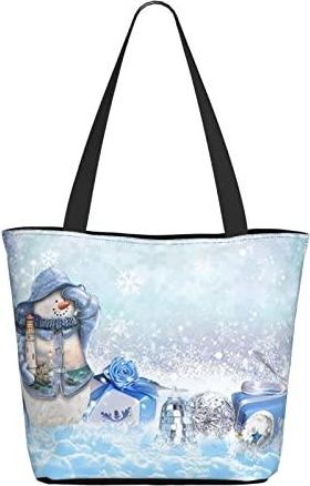 AOOEDM Sac &agrave; provisions pour dames bonhomme de neige de No&euml;l 13x11x7in.Le cadeau parfait pour la Saint-Valentin.Cest de la Saint-Valentin pour maman, fille, 