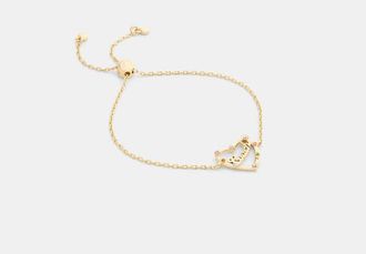Coach Armband Mit Herz Mit Coach-Schriftzug Und Schiebeverschluss