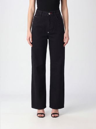 Philipp Plein Jean taille haute en denim de coton &agrave; jambe droite