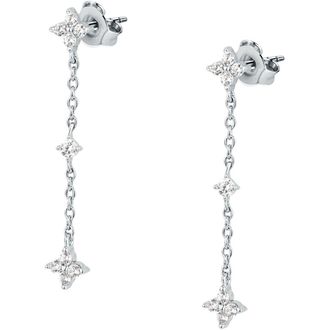 Cleor Boucles doreilles en argent 925/1000 et zircon