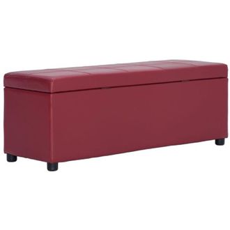 vidaXL Banc avec compartiment de rangement 116 cm Bordeaux Similicuir vidaXL
