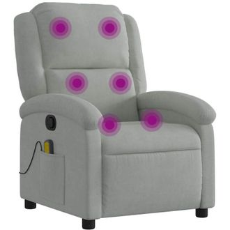vidaXL Massagesessel Hellgrau Samt vidaXL