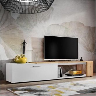 Paris Prix Paris Prix - Meuble tv design rtv Maze ii 200cm Blanc & Naturel