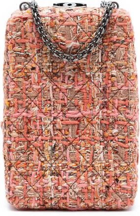 Chanel Hobo Bags - CC Tweed Chain Vertical Box Crossbody - Gr. unisize - in Gold - f&uuml;r Damen