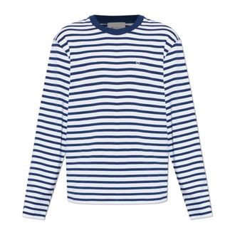 Ami Homme, Tops, Bleu, Taille: XS T-Shirt Ray&eacute; Oversize