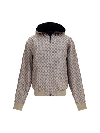 Gucci Mens Reversible Zip Jacket Cotton Black Polyester