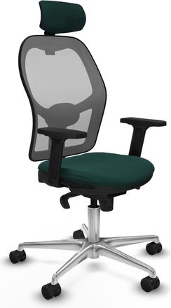 Piqueras y Crespo Stuhl aus Polykarbonat mit 2D-Armlehnen, h&ouml;henverstellbarer Lendenwirbelst&uuml;tze und h&ouml;henverstellbarem Kopfteil und Neigungsverstellung. Ausgestattet m