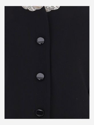 Valentino Virgin Wool with Decorated Collar Jacket - Black