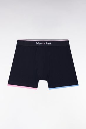 Eden Park Boxer En Jersey De Coton Marine &Agrave; Finitions Ray&eacute;es