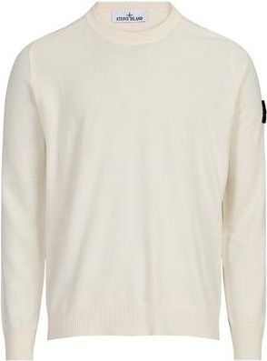 Stone Island Pull droit &agrave; badge sur poche en laine