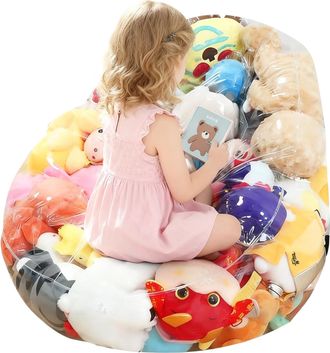 Generic Gro&szlig;es, wasserdichtes leeres PVC - Aufbewahrungsl&ouml;sung f&uuml;r Stofftiere, langlebige Sitzabdeckung, riesiger Spielzeug-Organizer, tragbare Sitzsack-Schal