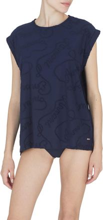 Emporio Armani Womens Logomania Tank, Marine, XS