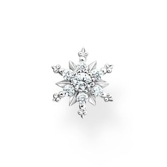 Thomas Sabo Thomas Sabo Einzel Ohrstecker Schneeflocke mit weißen Steinen 925 Sterling Silber H2260-051-14