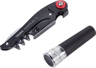 Troika WST01/BK Korkenzieher, Edelstahl, Schwarz