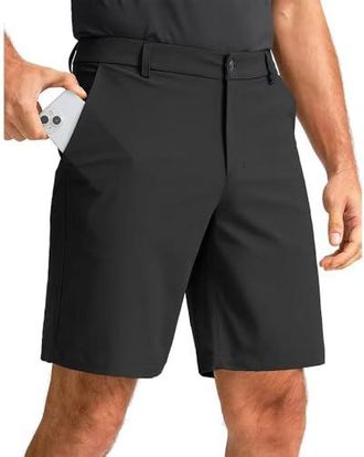 Generic JJDFW Short de golf &agrave; s&eacute;chage rapide pour homme, extensible, l&eacute;ger, d&eacute;contract&eacute;, avec 4 poches, devant plat, Noir, 6XL