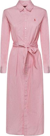 Polo Ralph Lauren Femme, Robes, Rouge, Taille: 38 FR Striped Shirt Dress With Belt
