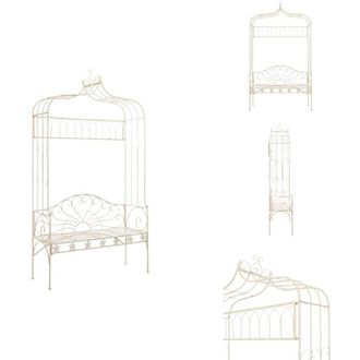 vidaXL Vidaxl - Gartenbank 122 cm Eisen Antik Wei&szlig; - Gartenzubeh&ouml;r - Gartenbank - Metallbank - Au&szlig;engarnitur - Balkonm&ouml;beln