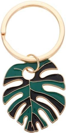 Holibanna Porte-cl&eacute;s Femme Feuille de Monstera en Alliage Vert &Eacute;maill&eacute;, Breloque D&eacute;corative pour Paquet et Porte-cl&eacute;s Voiture, Accessoire F&ecirc;te Hawa&iuml;enne Tropica