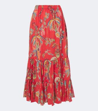 Etro Jupe longue en coton &agrave; imprim&eacute;