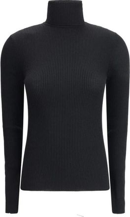 Wolford Gerippter Rollkragen Langarm-Jersey - - Knitwear - Damen - Schwarzk - M