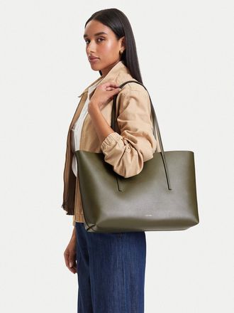 Calvin Klein Handtasche Calvin Klein Foil Logo Tote W/Pouch LV04F3274G Dunkelgr&uuml;n