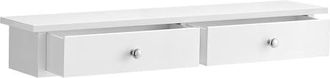 Songmics Wandregal, Schweberegal mit 2 Schubladen, bis 15 kg belastbar, 15 x 65 x 10 cm, für Flur, Wohnzimmer, Büro, einfache Montage, platzsparend, modern, we