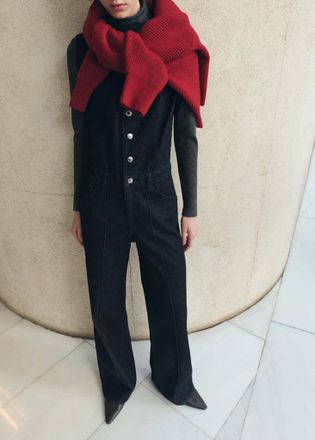 Mango Combinaison denim boutons bleu - Femme - XS - MANGO