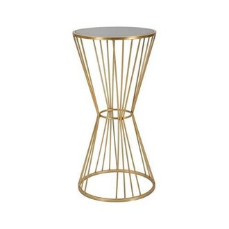 Dmora Couchtisch Aldruda 40x40x80 cm Gold, mit Magazinhalter