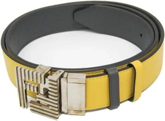Fendi unisex, Pre-owned, Jaune, Taille: ONE Size Ceinture Standard FF logo Pre-owned