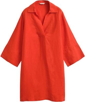 GANT Femme, Robes, Rouge, Taille: 40 FR Robe Lin Popover
