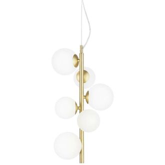Ideal Lux Ideal Lux PERLAGE Plafonnier suspendu &agrave; 6 lumi&egrave;res en laiton