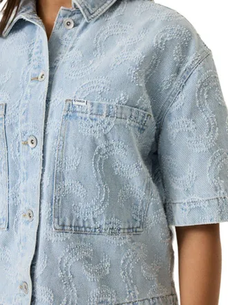 Garcia Kurzjacke blau,Casual,Baumwolle,Unifarben,Button Down,Kurz,Relaxed Fit