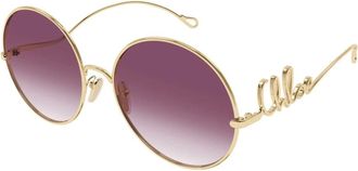 Chloé Femme, Accessoires, Jaune, Taille: 60 MM Lunettes de soleil
