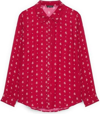 Fiorella Rubino Femme, Blouses et Chemises, Rouge, Taille: 46 FR Micro Paisley Print Shirt