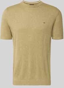 Fynch-Hatton Regular Fit T-Shirt mit Leinen-Anteil in Strick-Optik