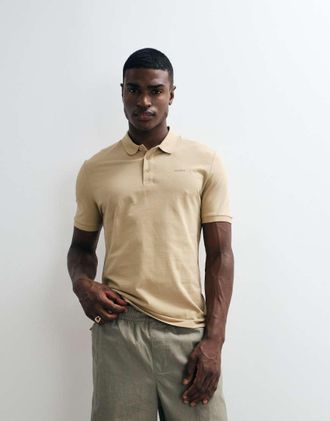 HUGO BOSS HUGO Red - Donos - Polo avec logo sur la poitrine - Beige-Neutral