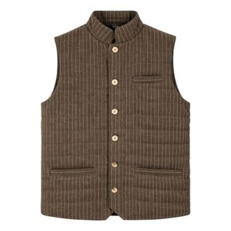 Stenstr&ouml;ms Gestreifte Weste aus Wolle und Polyester - - Jackets - Herren - Braun - XL