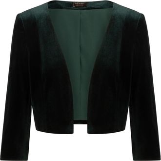 Apart Fashion APART Samtbolero aus einem weichen, elstischen Samt, Emerald, 40