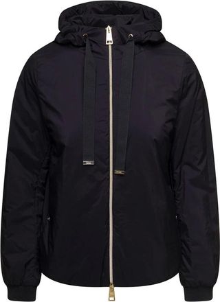 Herno Femme, Vestes, Noir, Taille: 40 FR Matt Hooded Bomber Jacket
