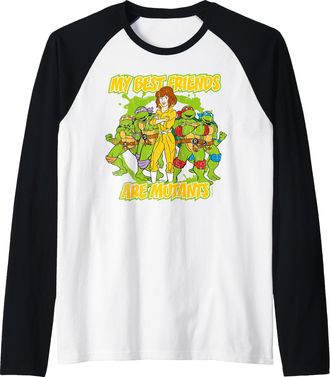 Teenage Mutant Ninja Turtles TMNT Turtle Power Retro-Zeichentrickfilm Die besten Freunde der Schildkr&ouml;ten im April Raglan