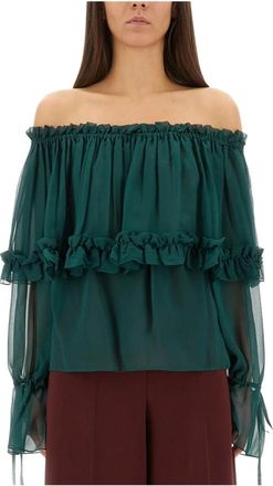 Saint Laurent Damen, Blusen & Hemden, Gr&uuml;n, LGr&ouml;&szlig;e