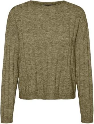 Vero Moda Vmwilla Ls Pull &agrave; col Rond GA Boo Tricot, Automne s&eacute;ch&eacute;. D&eacute;tails : m&eacute;lang&eacute;, L Femme