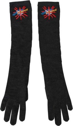 Dolce & Gabbana Opernhandschuhe mit Union Jack Stickerei - - Accessories - Damen - Grau - ONE SIZE
