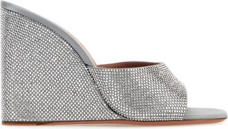 Amina Muaddi Femme, Chaussures, Gris, Taille: 36 EU Lupita Wedge