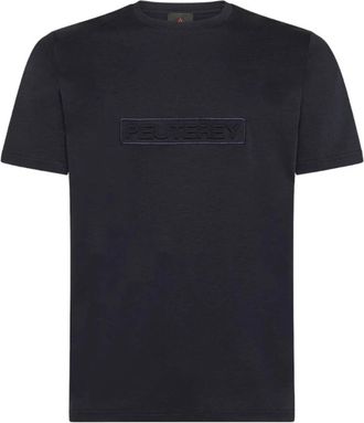 Peuterey Homme, Tops, Bleu, Taille: 2XL T-shirt Bleu avec Logo en Relief