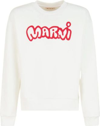 Marni sweat en coton à logo - Blanc